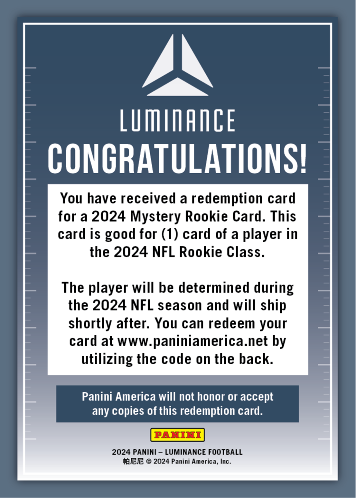 Panini’s Mystery Rookie Redemption Program Rolling Out – The Knight's Lance